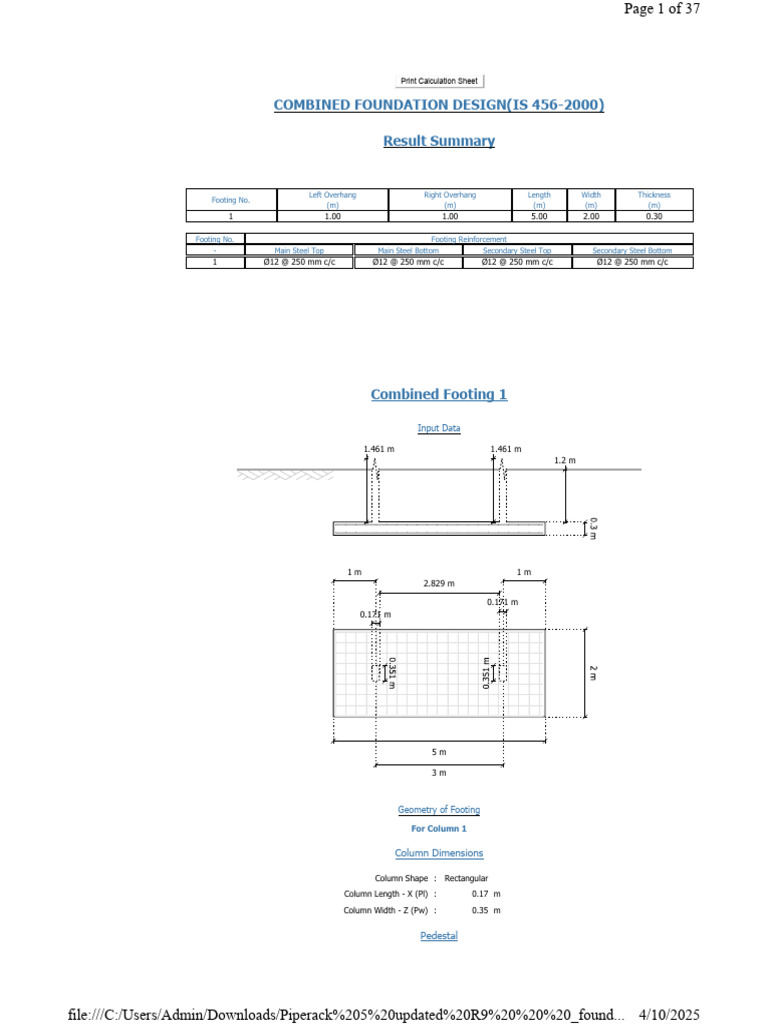 FOOTING | PDF | Column | Length