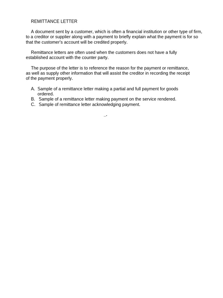 Remittance Letter Template and Samples | PDF | Royalty Payment | Business
