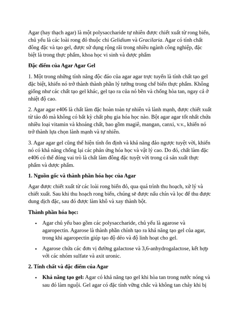 Tìm Hiểu Về Agar | PDF