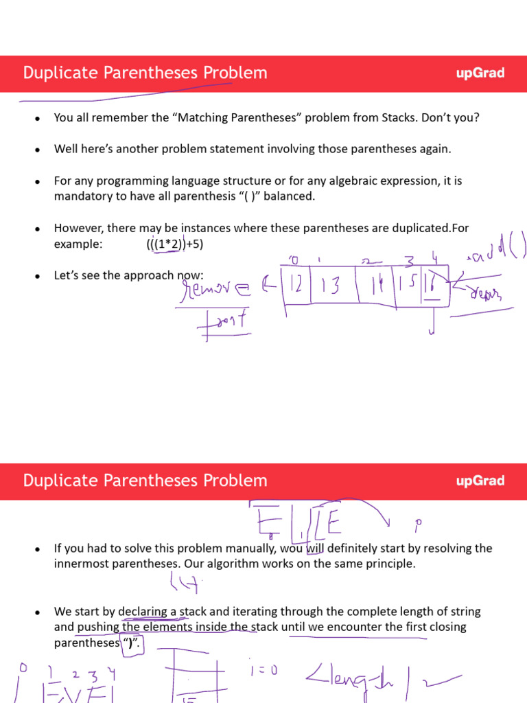 Duplicate Parenthesis Algorithm | PDF