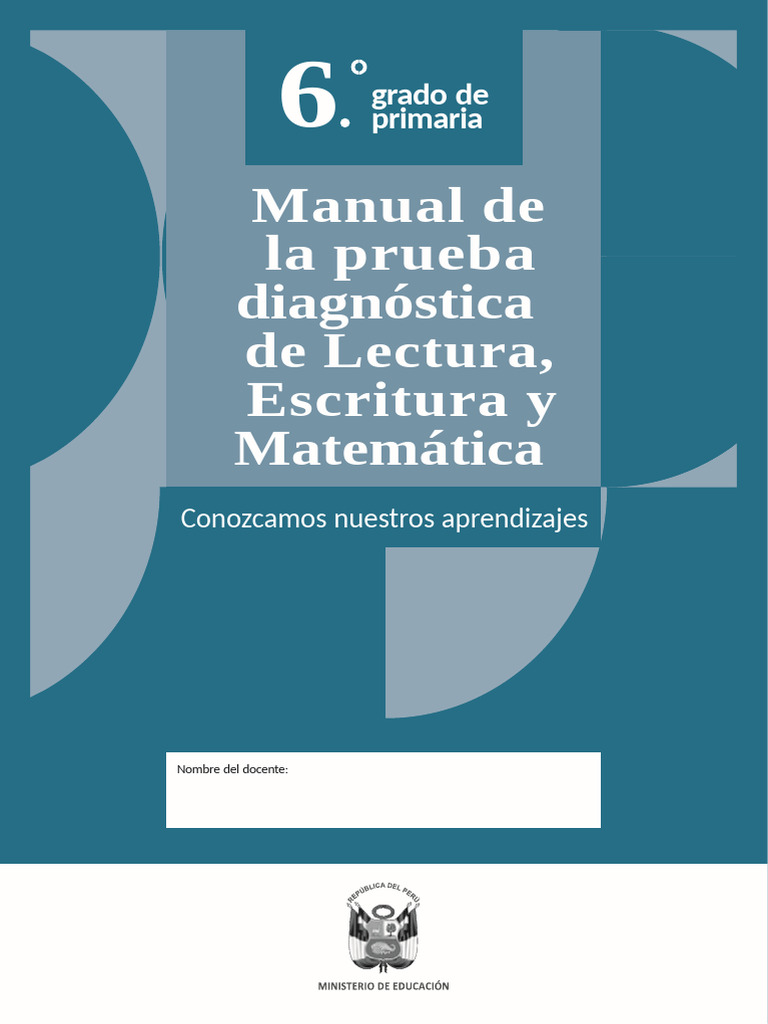 Manual de Prueba Diagnóstica 6° Primaria | PDF | Evaluación | Información
