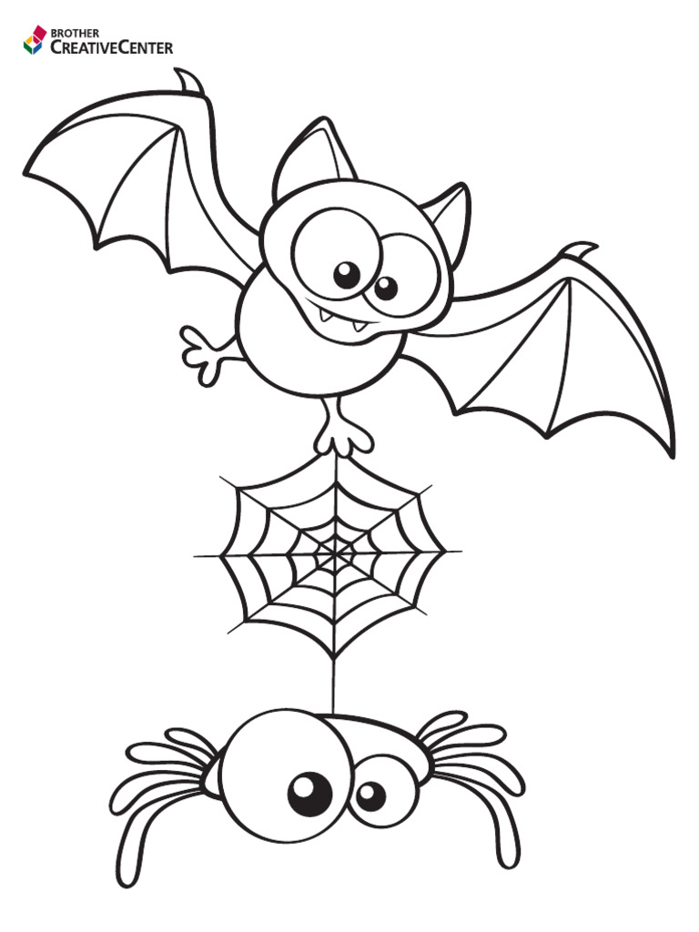 Halloween Bat Spider Coloring 1 en | PDF