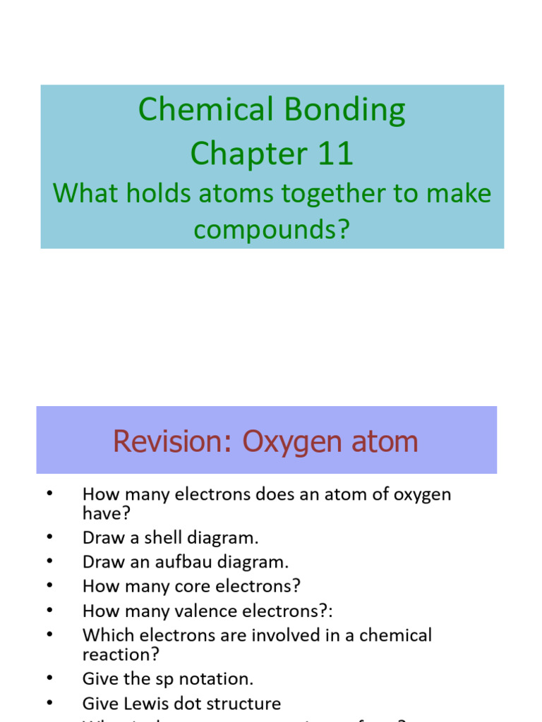 CH 11 Chemical Bonding Starter | PDF | Chemical Bond | Covalent Bond