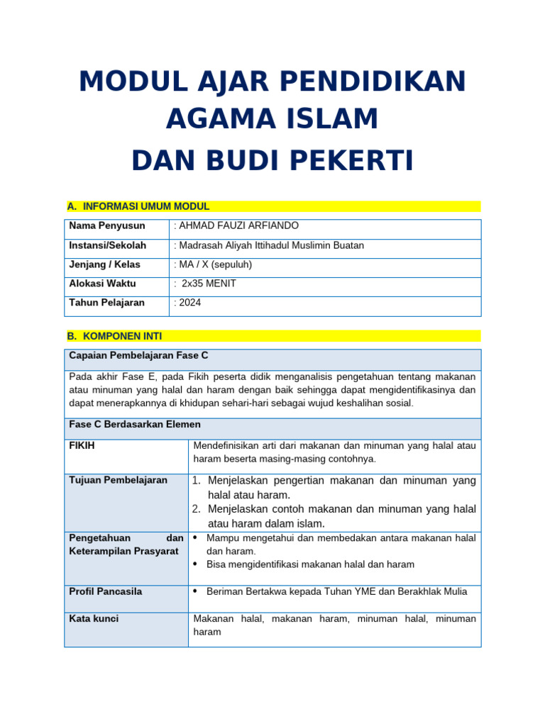 RPP Strategi Pembelajaran Fiqih | PDF