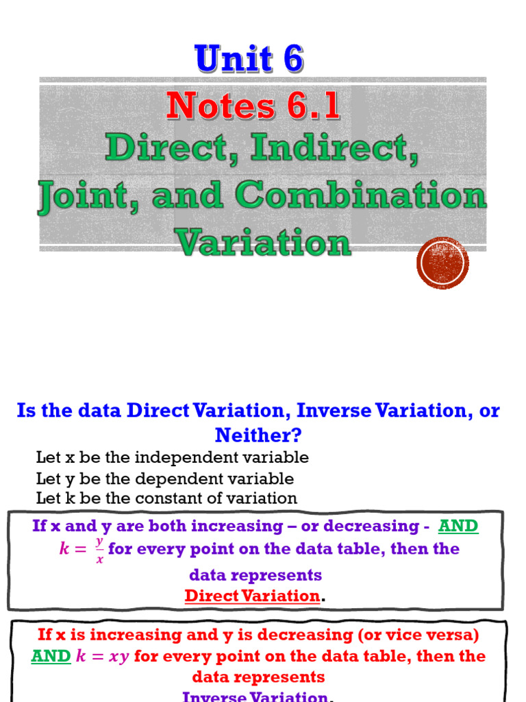 Variation Types and Model Equations | PDF | Equations | Variable ...