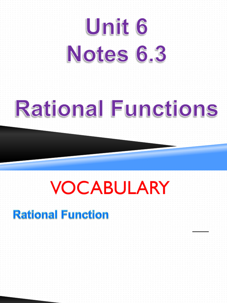 Understanding Rational Functions Discontinuities | PDF | Asymptote ...