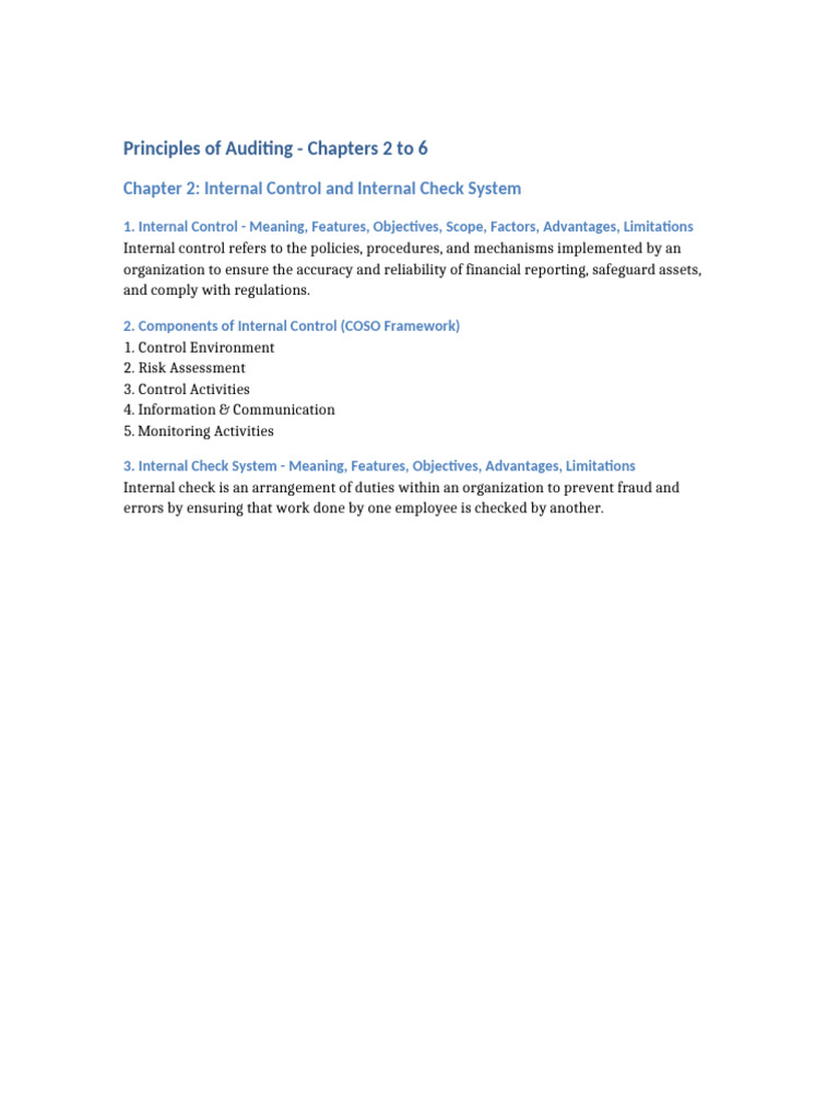 Audit Chapters 2 to 6 | PDF