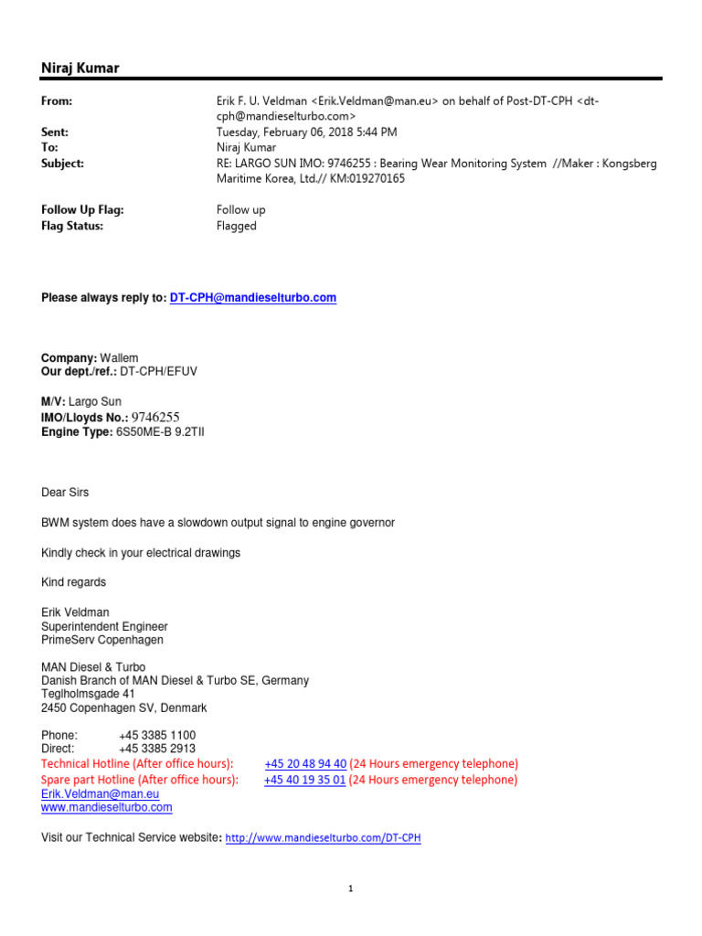 Main Engine Wear Monitoring | PDF