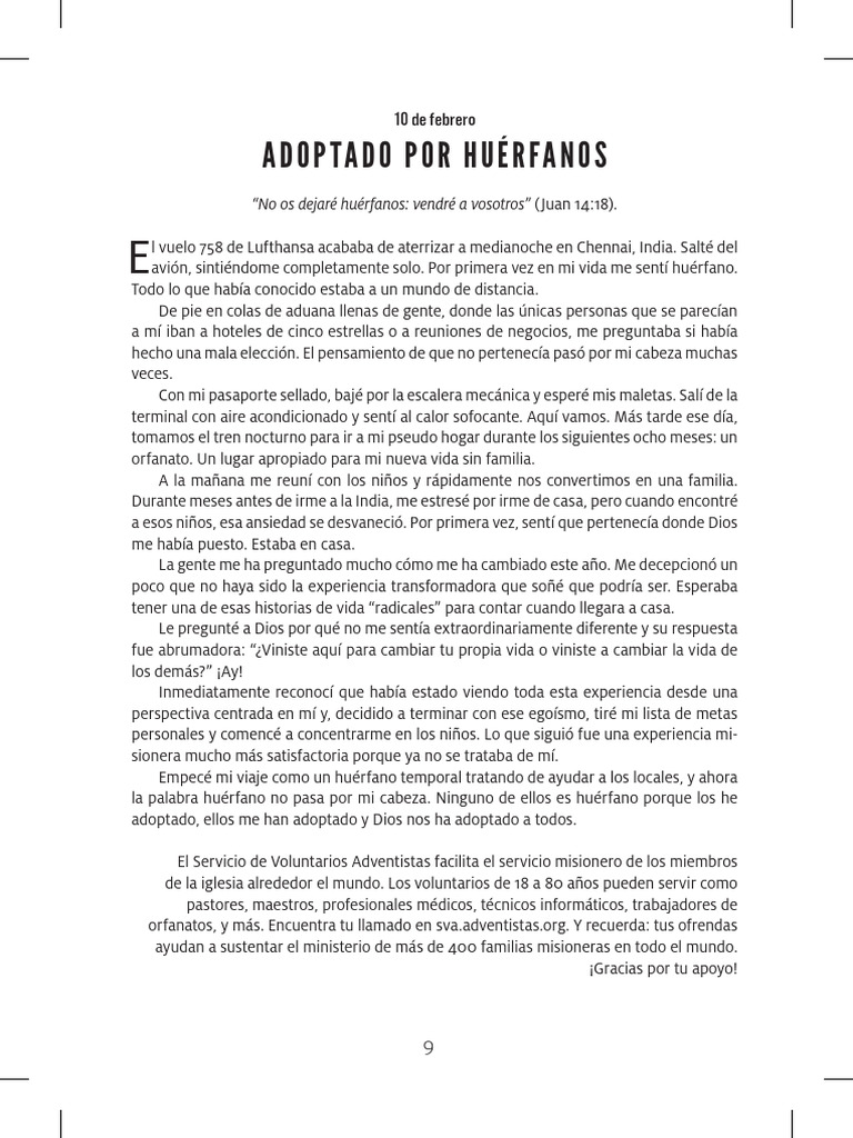 10-02-23 - Adoptado Por Huérfanos | PDF