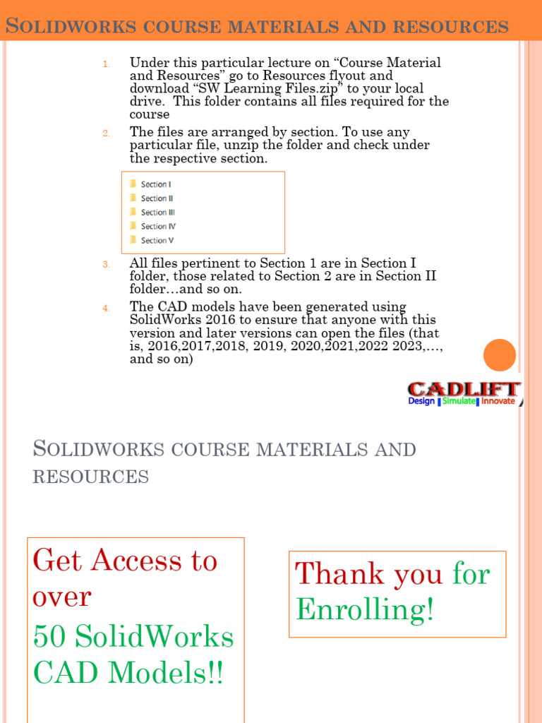 2.1 SolidWorks Course Materials | PDF