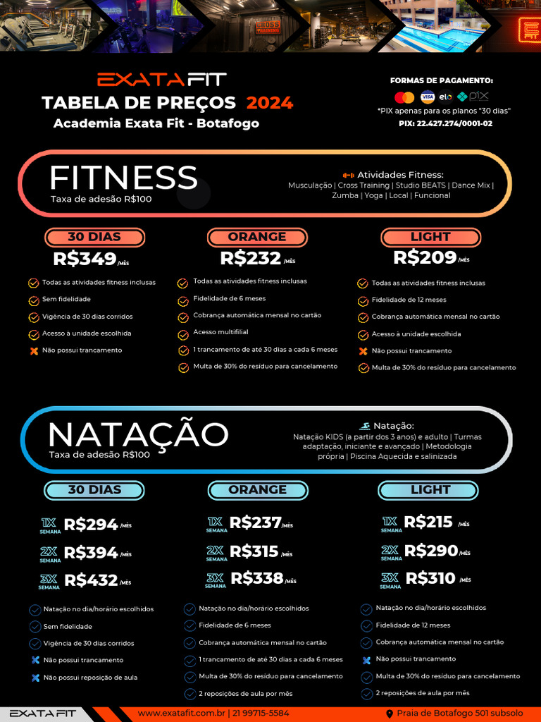Planos de Academia Exata Fit Botafogo | PDF | Exercício físico