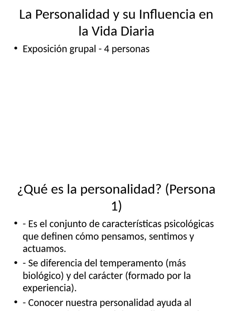 Exposicion Personalidad 4 Personas | PDF