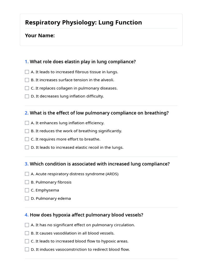 Respiratory Physiology Lung Function | PDF | Lung | Respiratory System