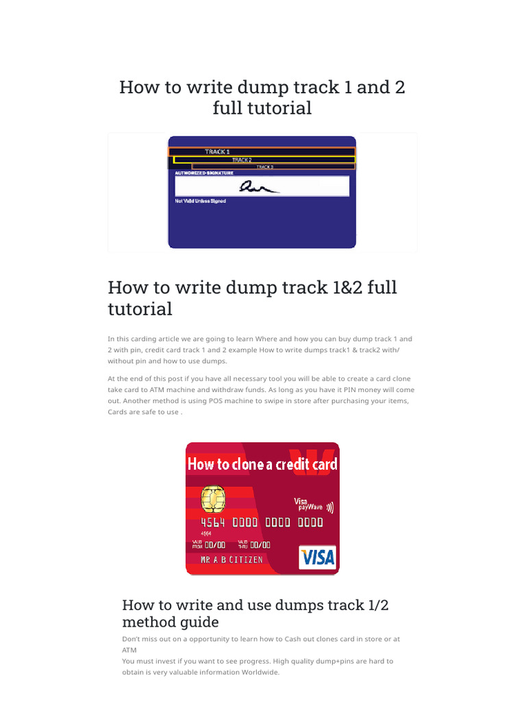 How To Write Dump Track 1 and 2 Carding Tutorial 2023 ProCarding | PDF ...
