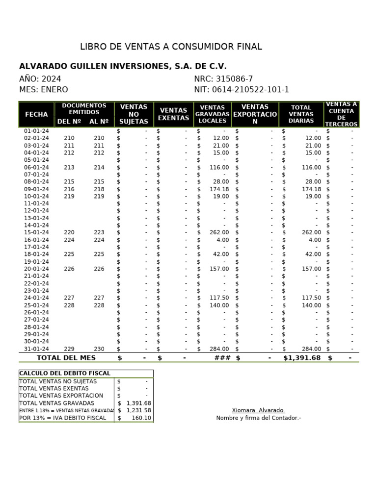 Libro de Ventas 2024: Alvarado Guillen | PDF | Dinero | Finanza pública