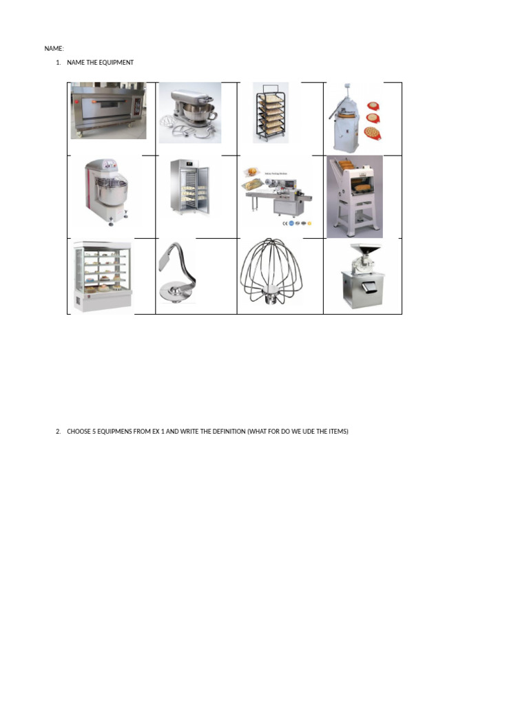 Test Large Bakery Equipment | PDF