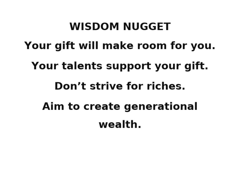 Wisdom Nugget | PDF