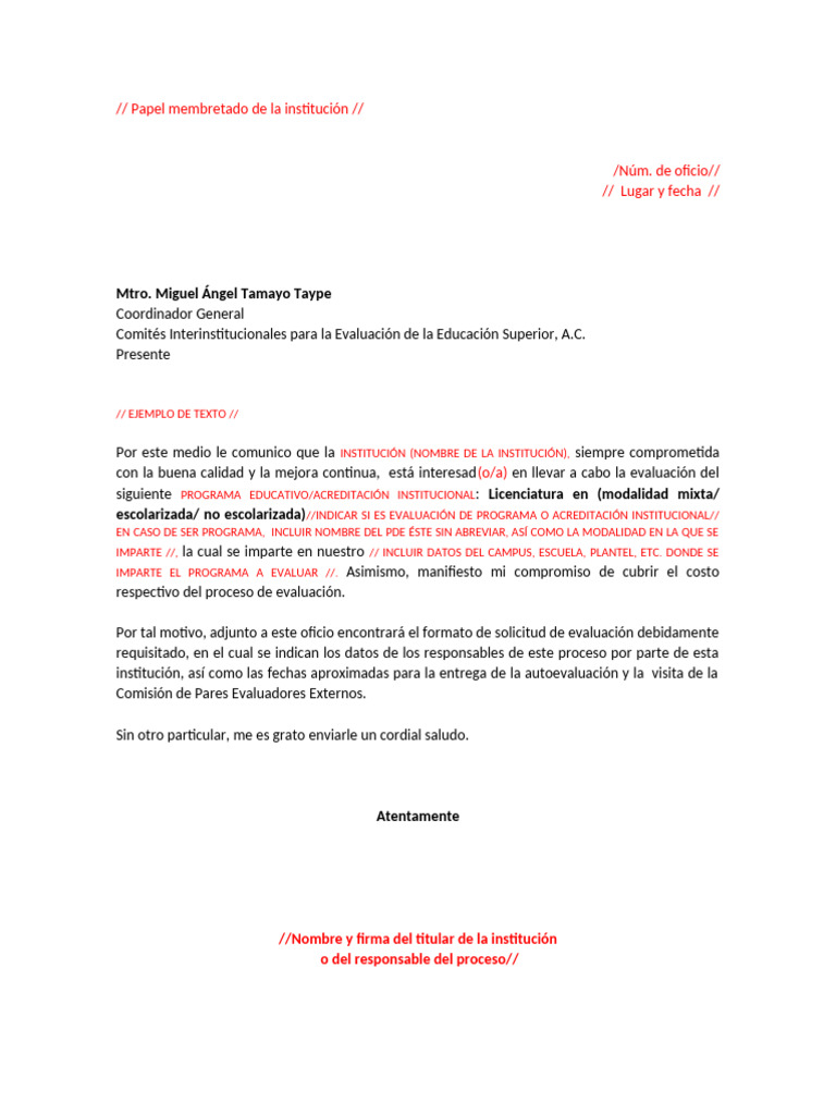 Oficio de Solicitud Editable | PDF