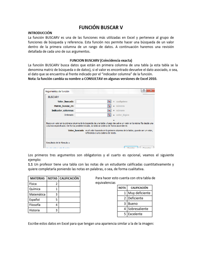 Buscarv | PDF | Matriz (Matemáticas) | Microsoft Excel