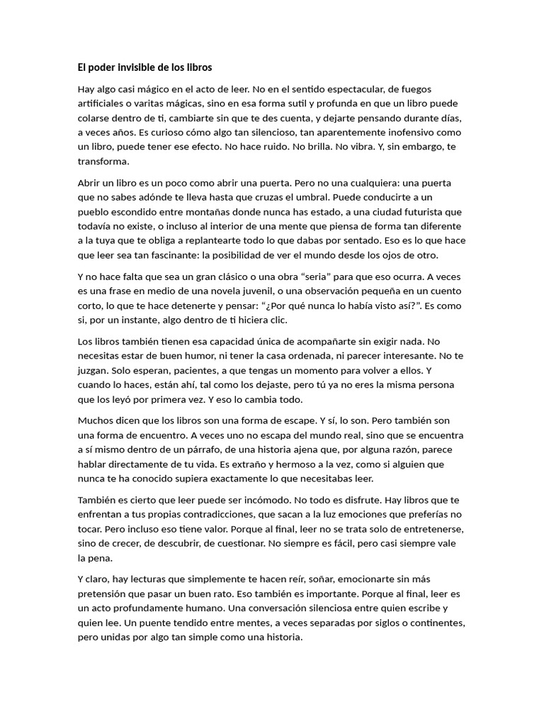 El poder transformador de los libros | PDF
