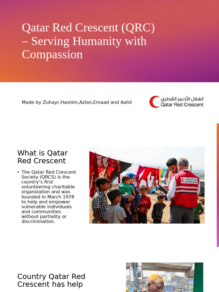Qatar Red Crescent: Humanitarian Aid Efforts | PDF | International ...