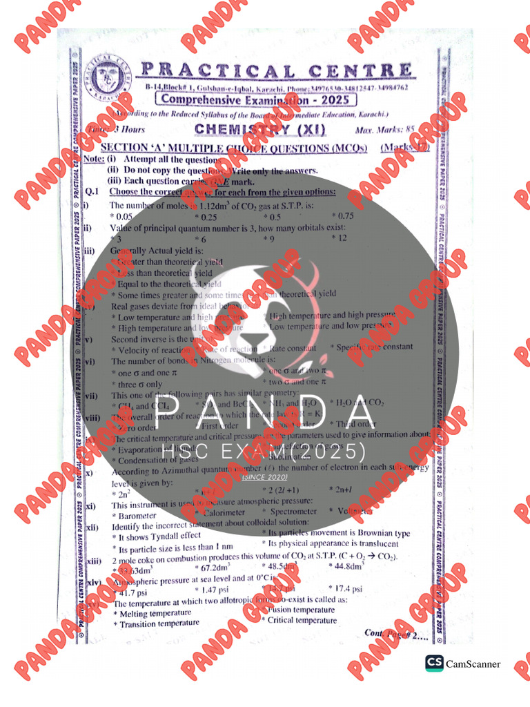 Pratical Center Xi Comprehensive Papers 2025 (Panda Group) | PDF