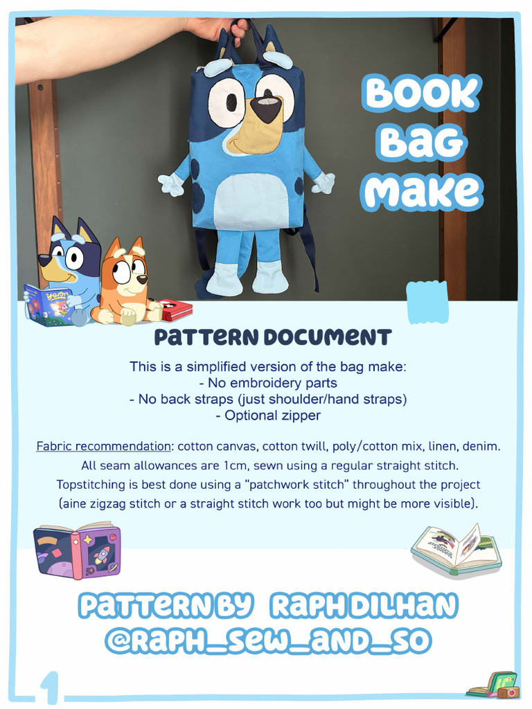 Bluey Body Base and Book Bag Design | PDF