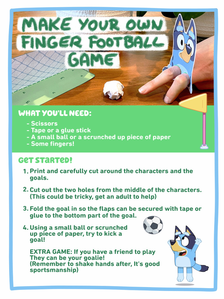 Make Your Own Finger Football Players p1 | PDF