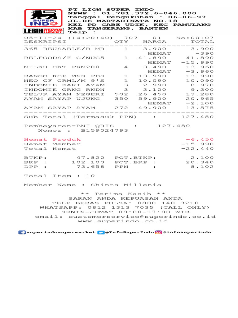 E-Receipt 241105142242 | PDF