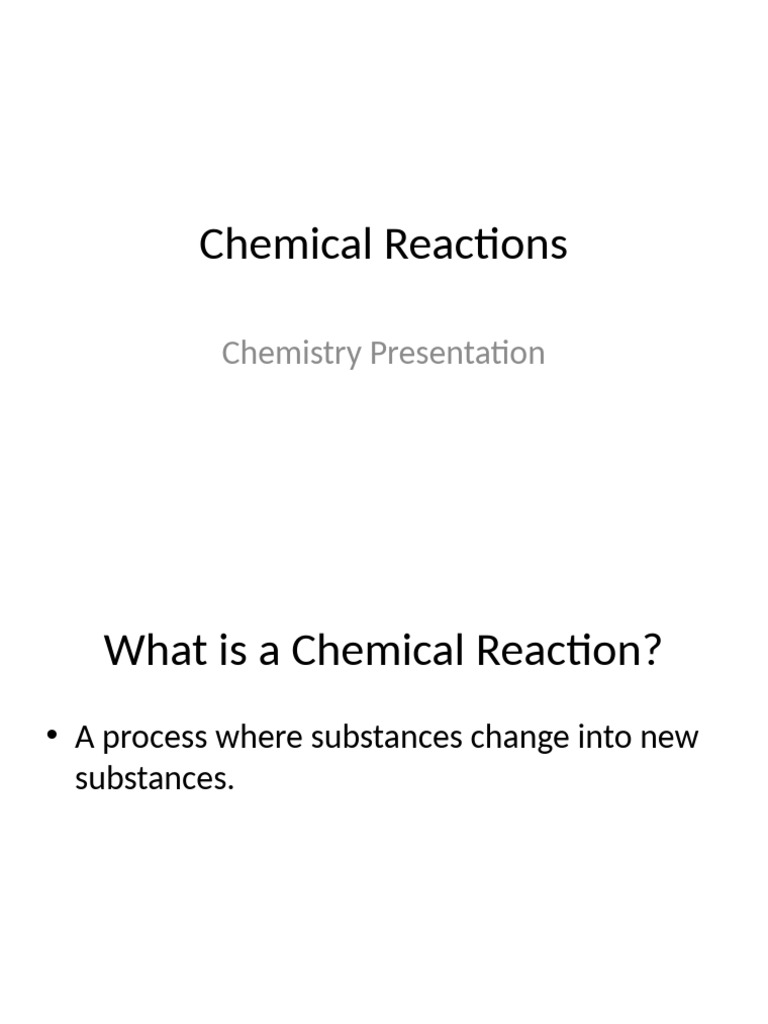 Understanding Chemical Reactions | PDF
