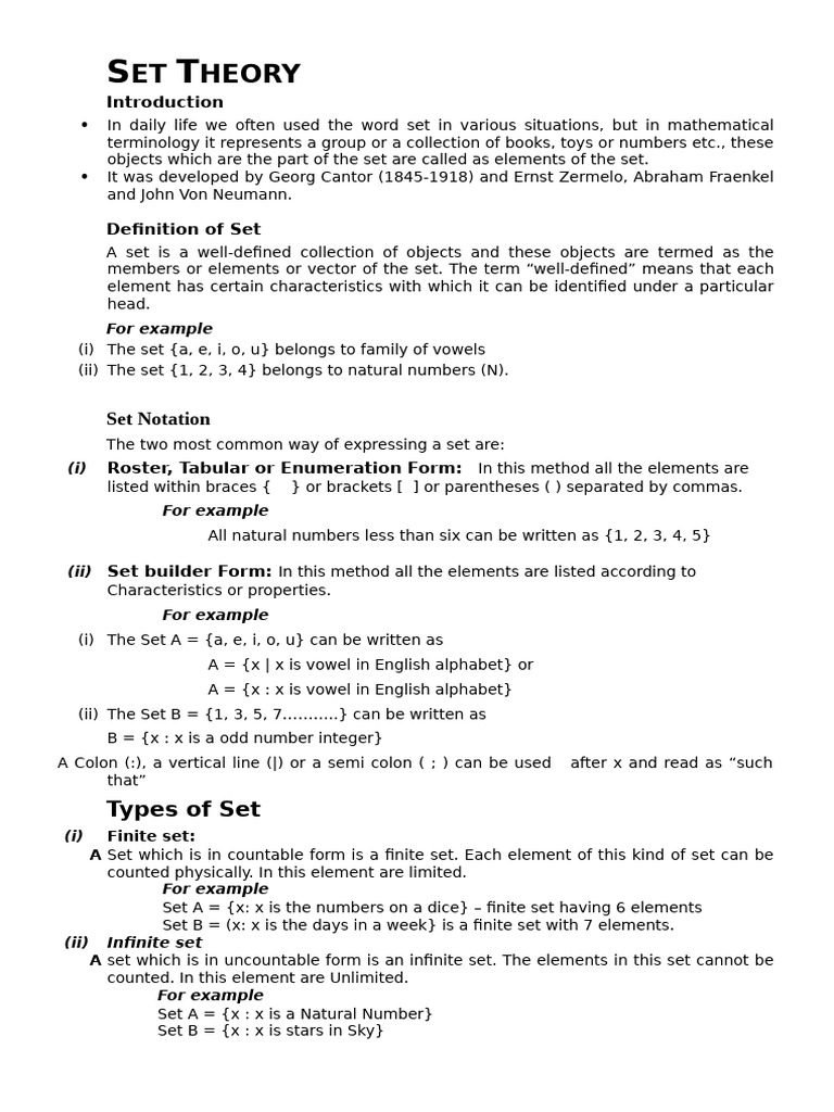 Set Theory Notes Bs Ii Unit Iv Pdf Set Mathematics Mathematics 1002