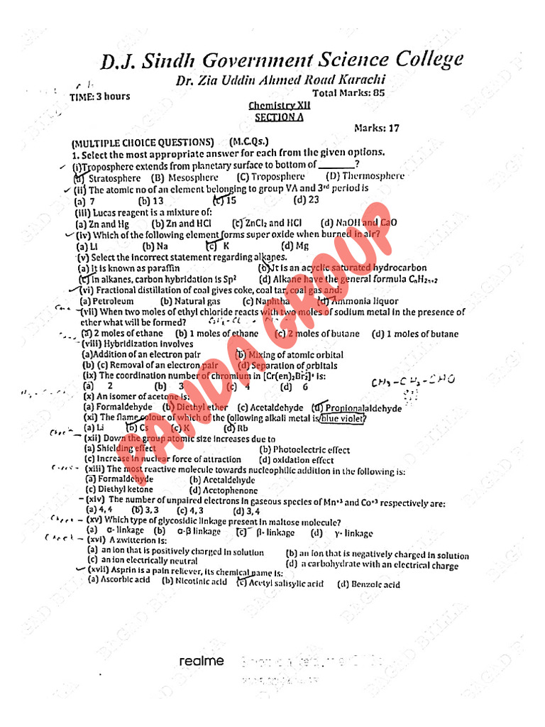 Chem-Ii 12TH DJ Preliminary Paper (2025) | PDF