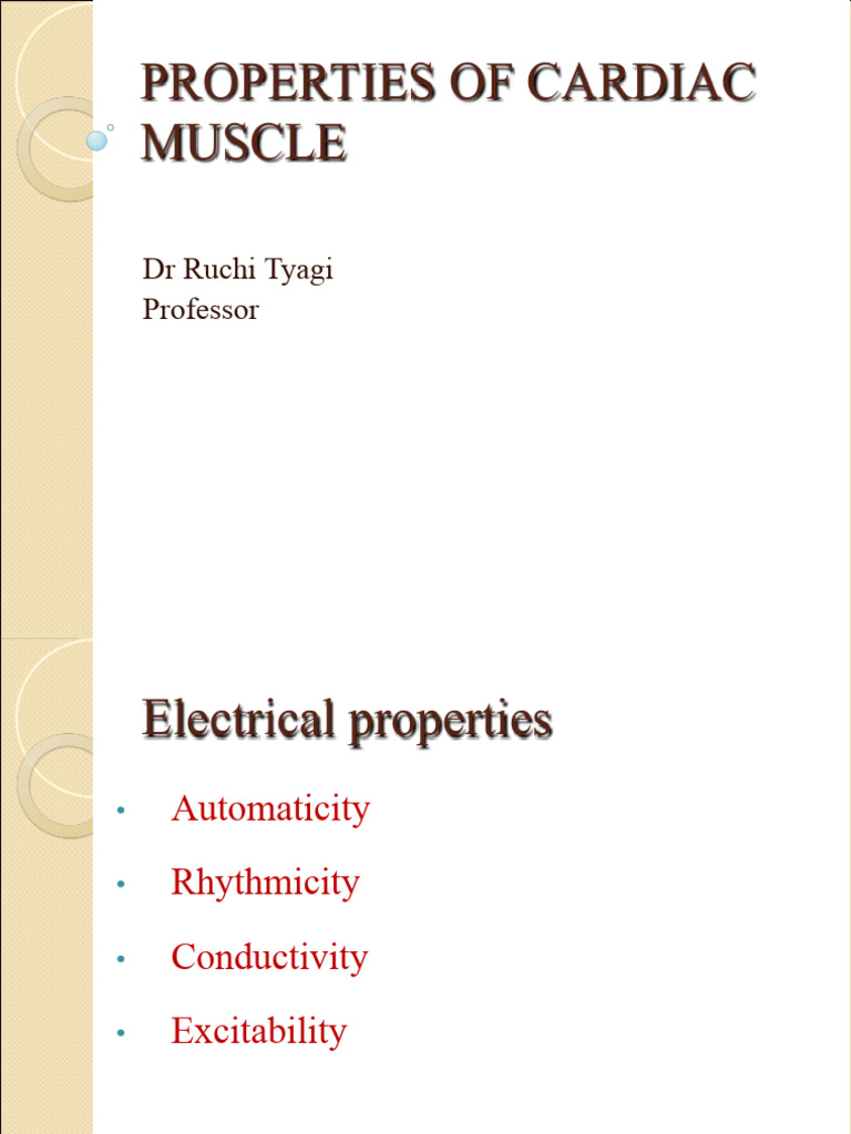Electrical Properties of Cardiac Muscle | PDF | Action Potential ...