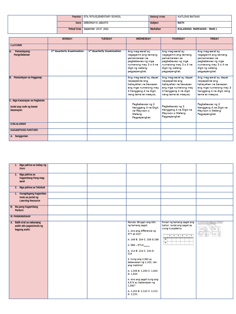 Math Week 1 Q2 2023-2024 | PDF