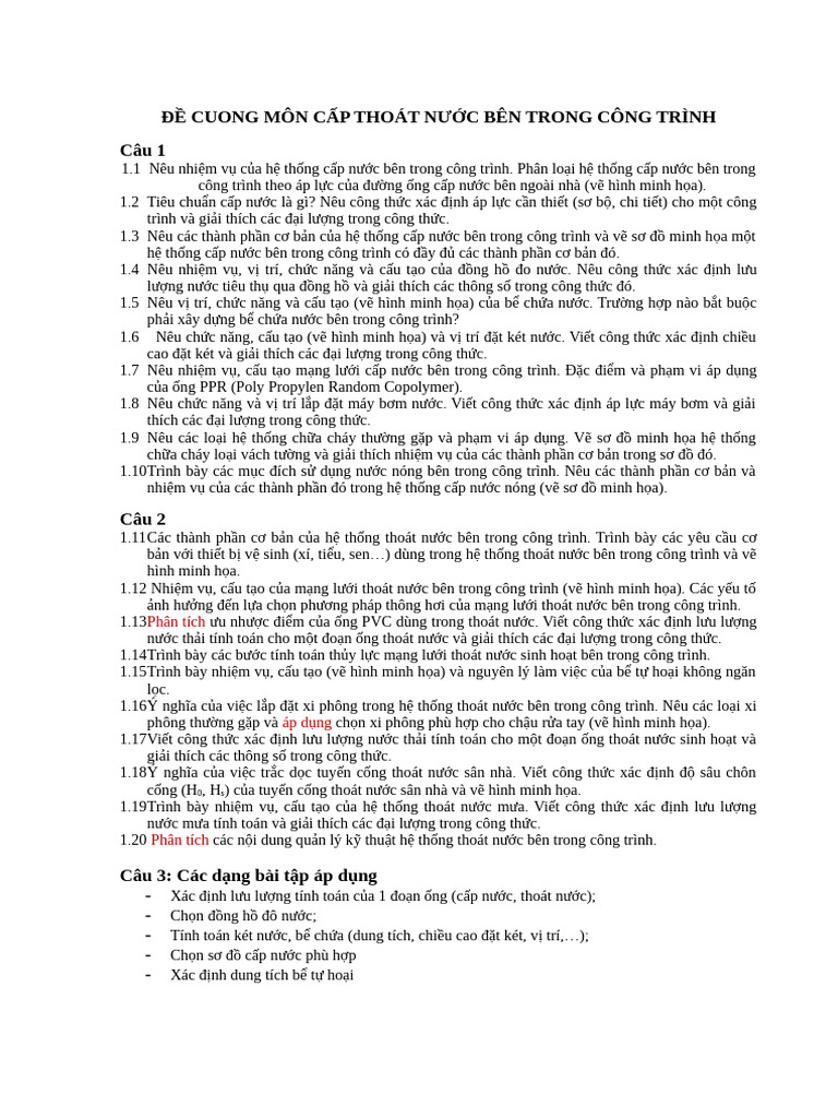 Đề cuong ôn tập môn CTN BTCT (1) | PDF