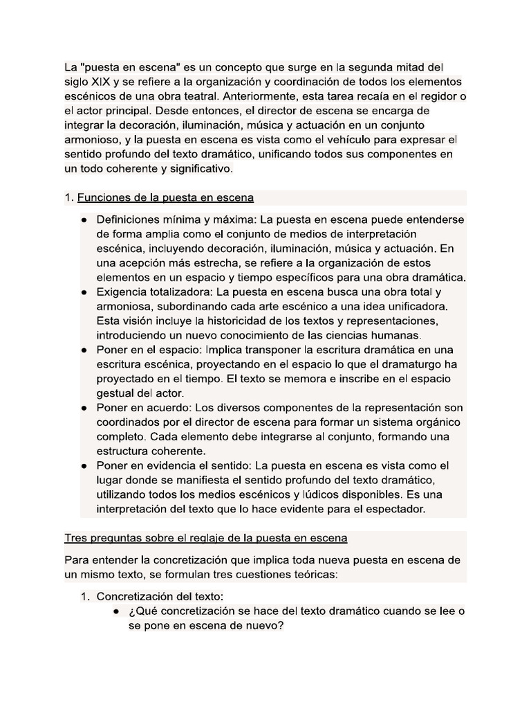 Puesta en Escena | PDF