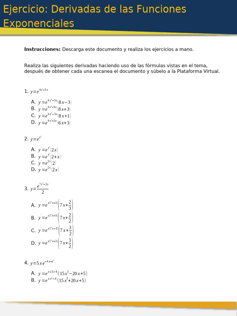 E_Derivadas_Funciones_Exponenciales | PDF
