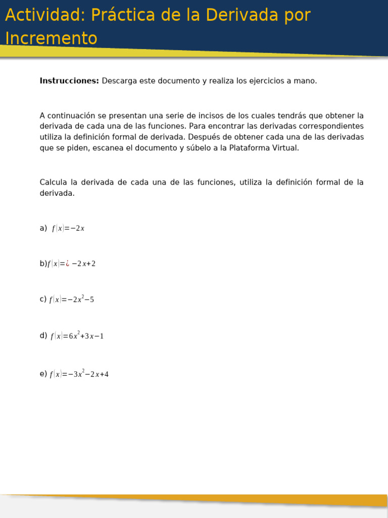 A Practica Derivada Incremento | PDF