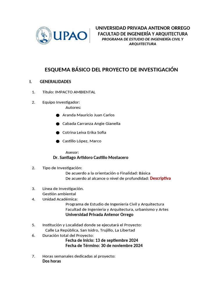ESQUEMA DEL PROYECTO - G3 - Final | PDF | Entorno natural | Residuos