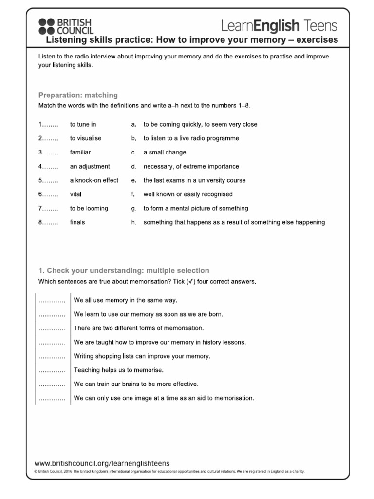 Listening Exercises | PDF