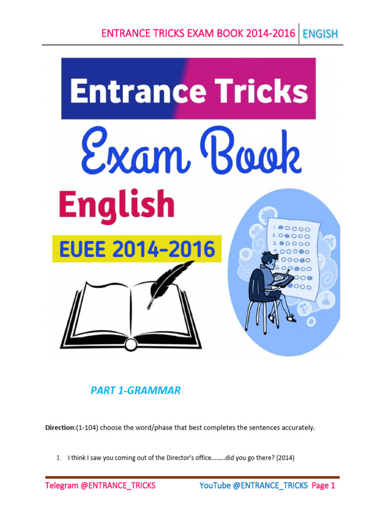 English Exam Book 2014-2016 | PDF