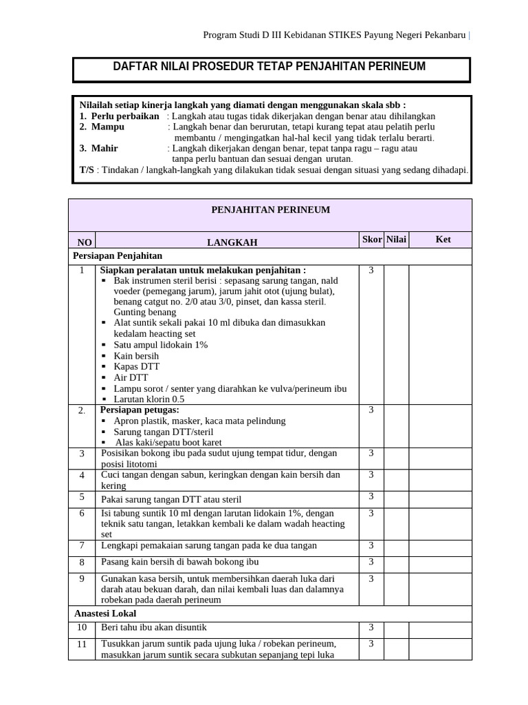 Protap PENJAHITAN PERINEUM | PDF