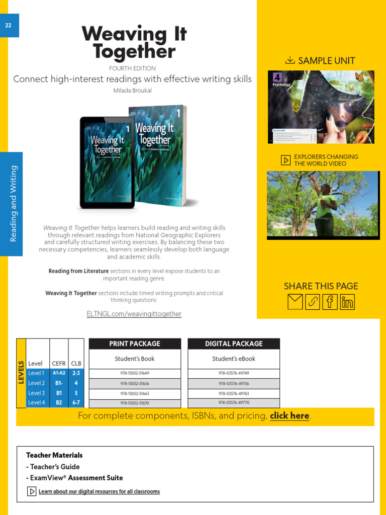 NGL ELT US Catalog 2020 WeavingItTogether | PDF | Books | Cognition