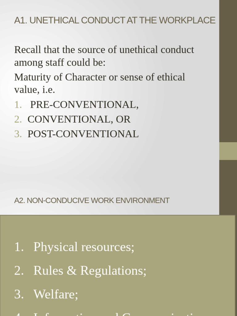 BSHM 407-Unethical behaviour and practices-examples | PDF | Employment
