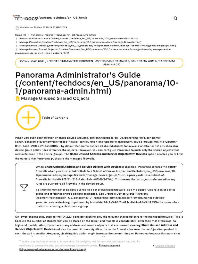 Managing Unused Objects in Panorama | PDF | Http Cookie | Computer Science