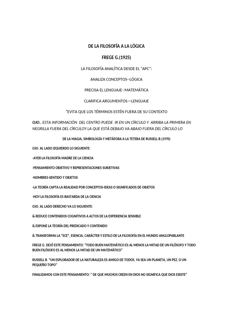 Filosofía Frege-Russell | PDF