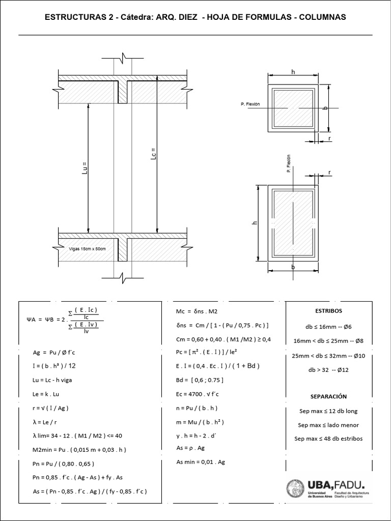 Formulas Columnas y Bases | PDF