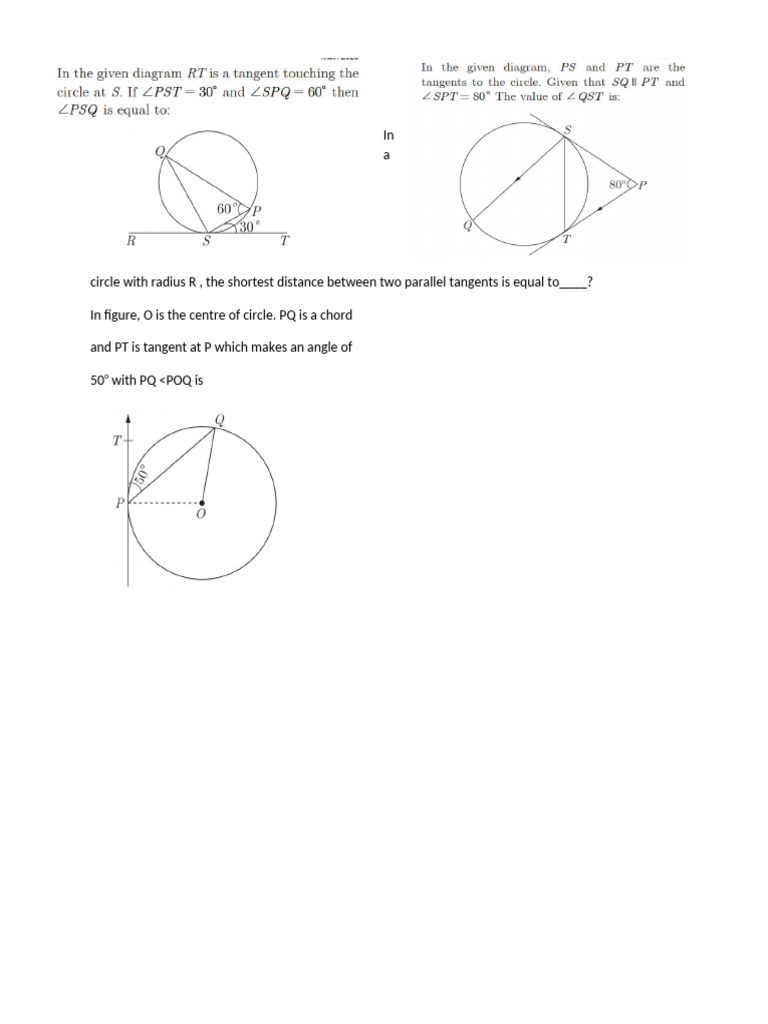 Shortest Distance Between Circle Tangents | PDF