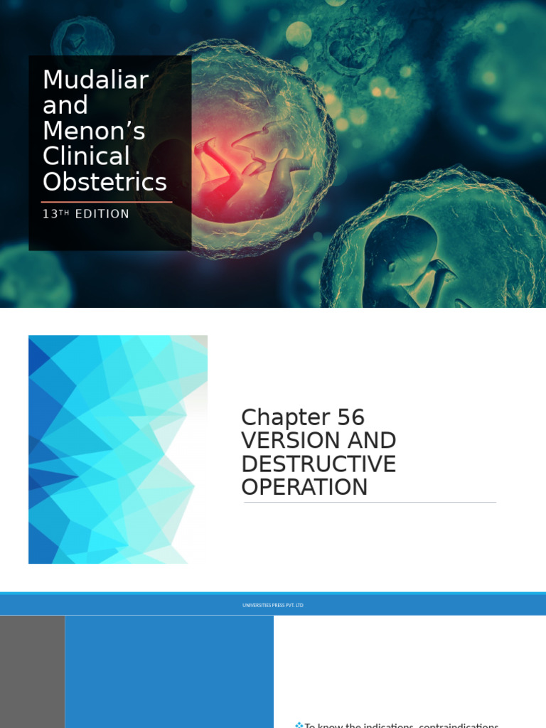 Version and destructive operation | PDF | Childbirth | Medical Specialties