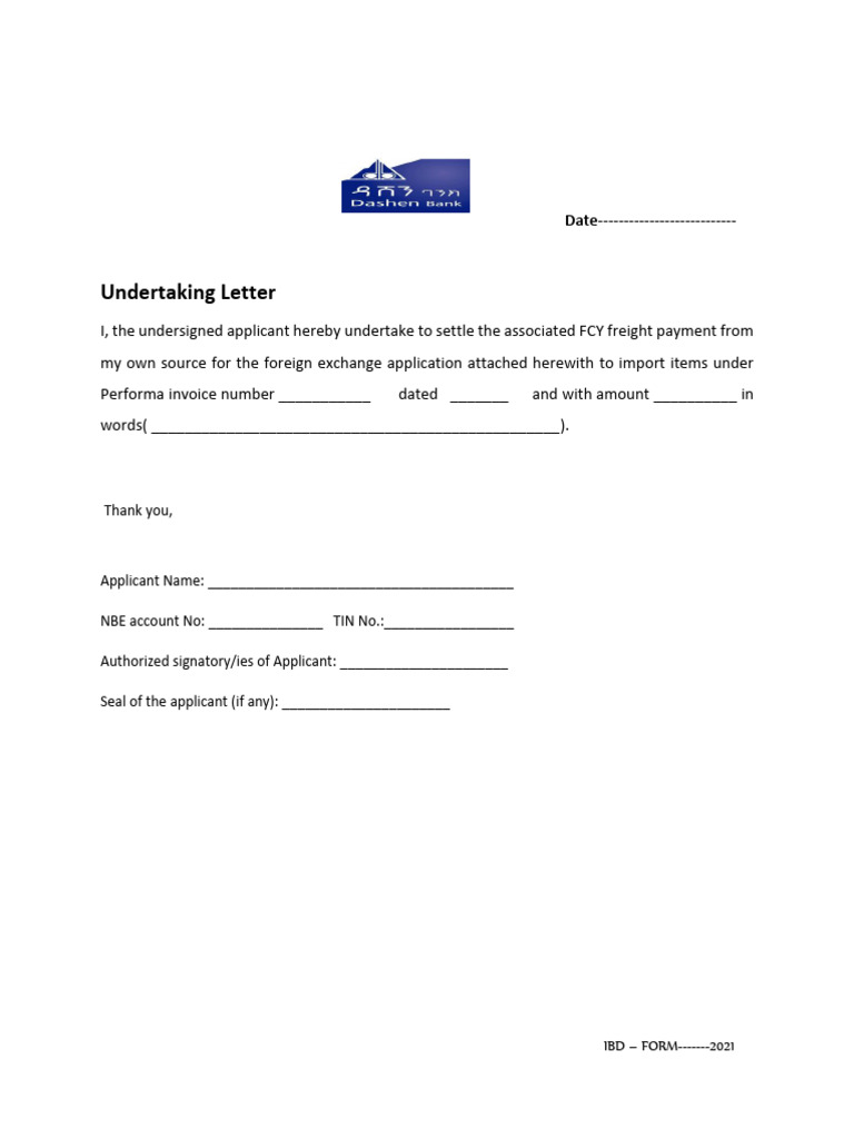Freight Payment Undertaking Letter | PDF